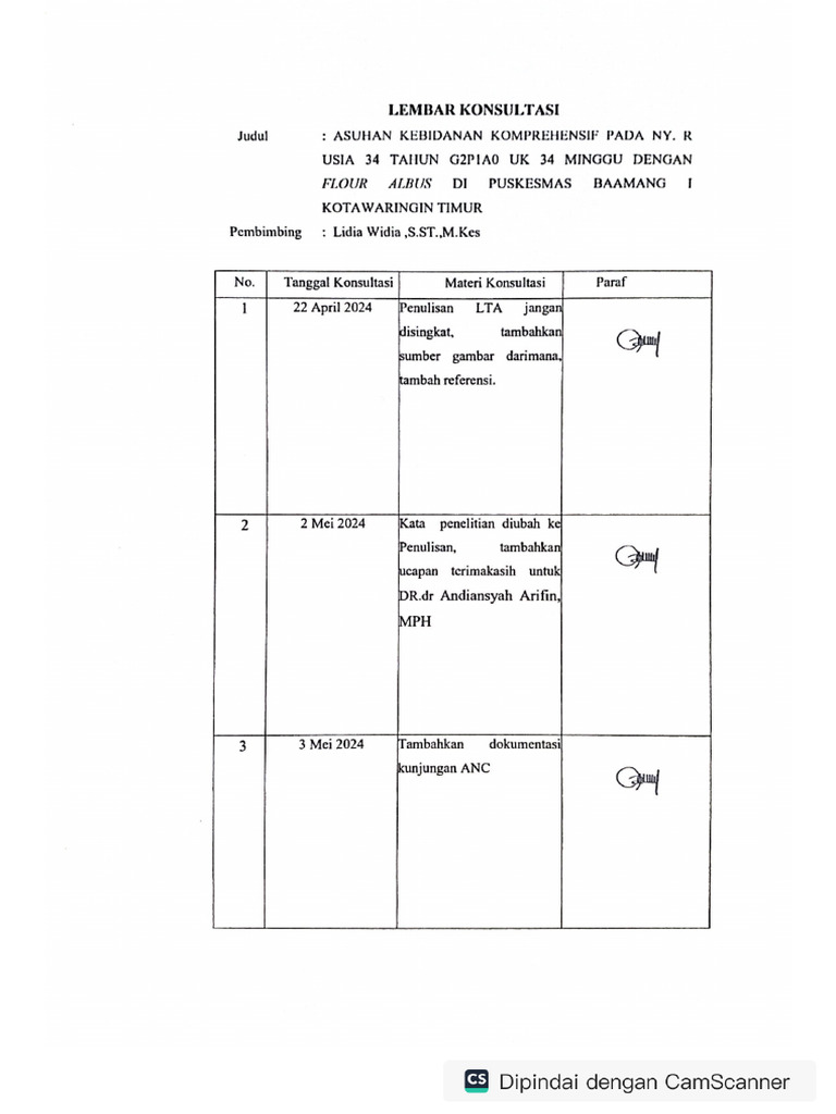 Lembar Konsultasi Institusi | PDF