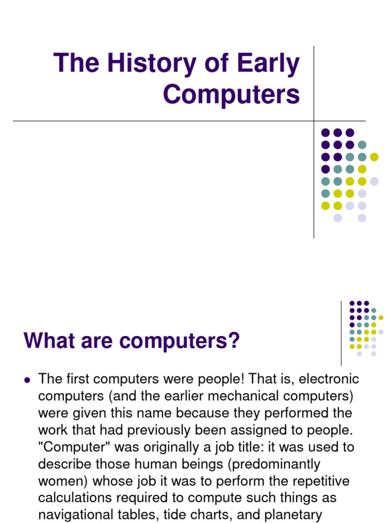 History of Early Computers | PDF | Home & Garden | Art