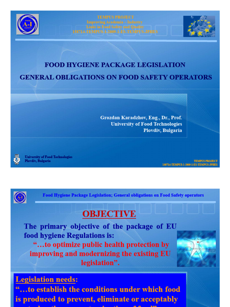Food Hygiene Package Legislation | PDF | Food Safety | Hazard Analysis ...