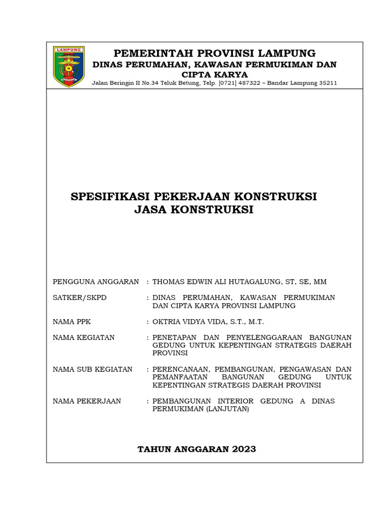 2 KAK Interior Gedung A | PDF | Teknologi & Rekayasa