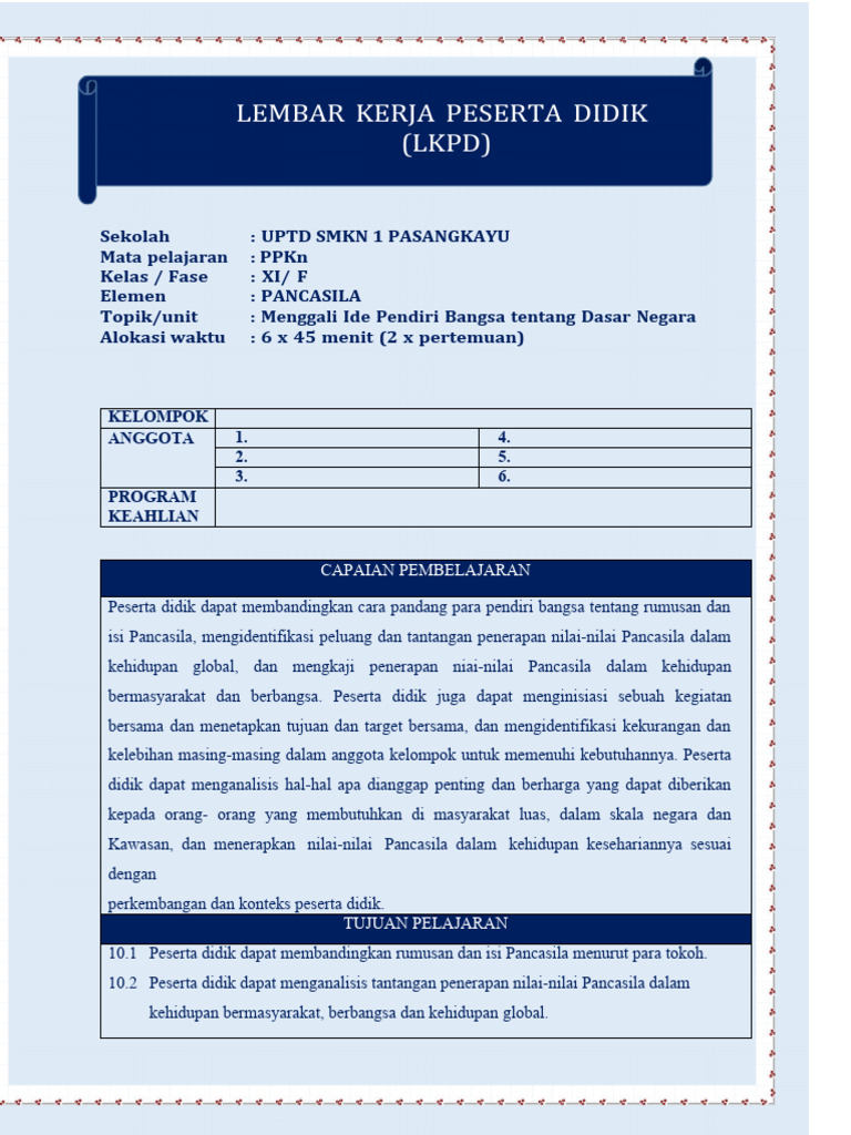 LKPD para Pendiri Bangsa | PDF