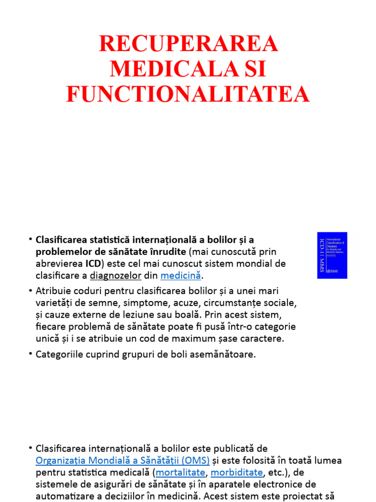 1 - Recuperarea Medicala Si Functionalitatea | PDF