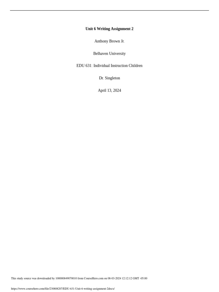 EDU 631 Unit 6 Writing Assignment 2 | PDF | Gases | Liquids