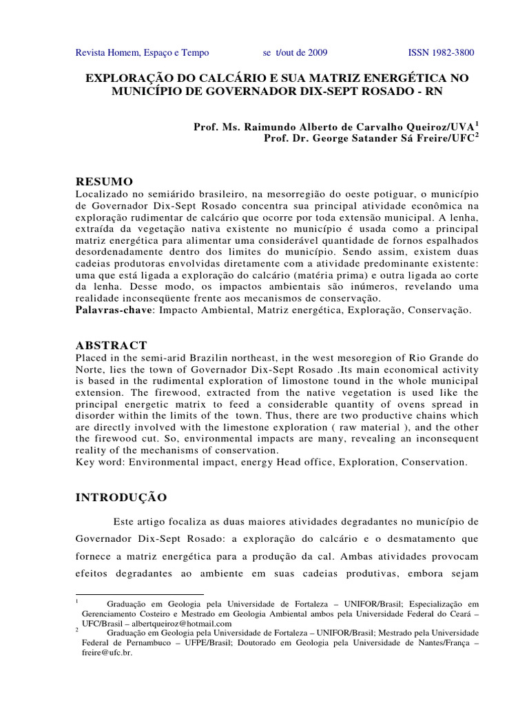Weslen Mendes,+calcario Governador | PDF | Madeira | Ambiente natural