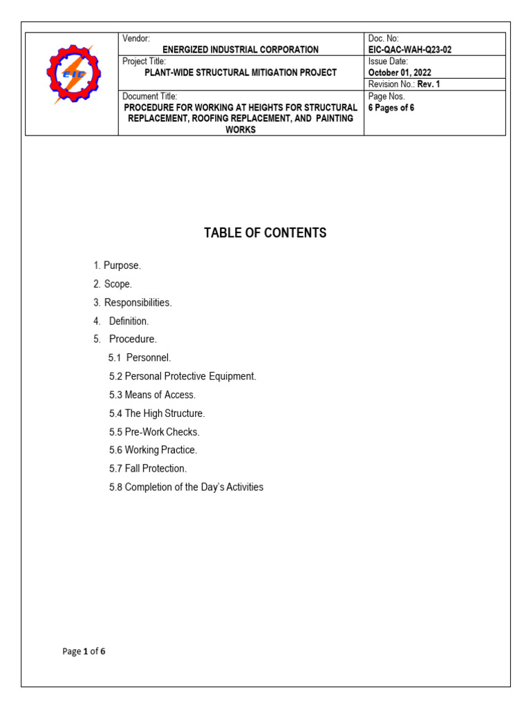 Working at Heights | PDF | Risk Assessment | Safety