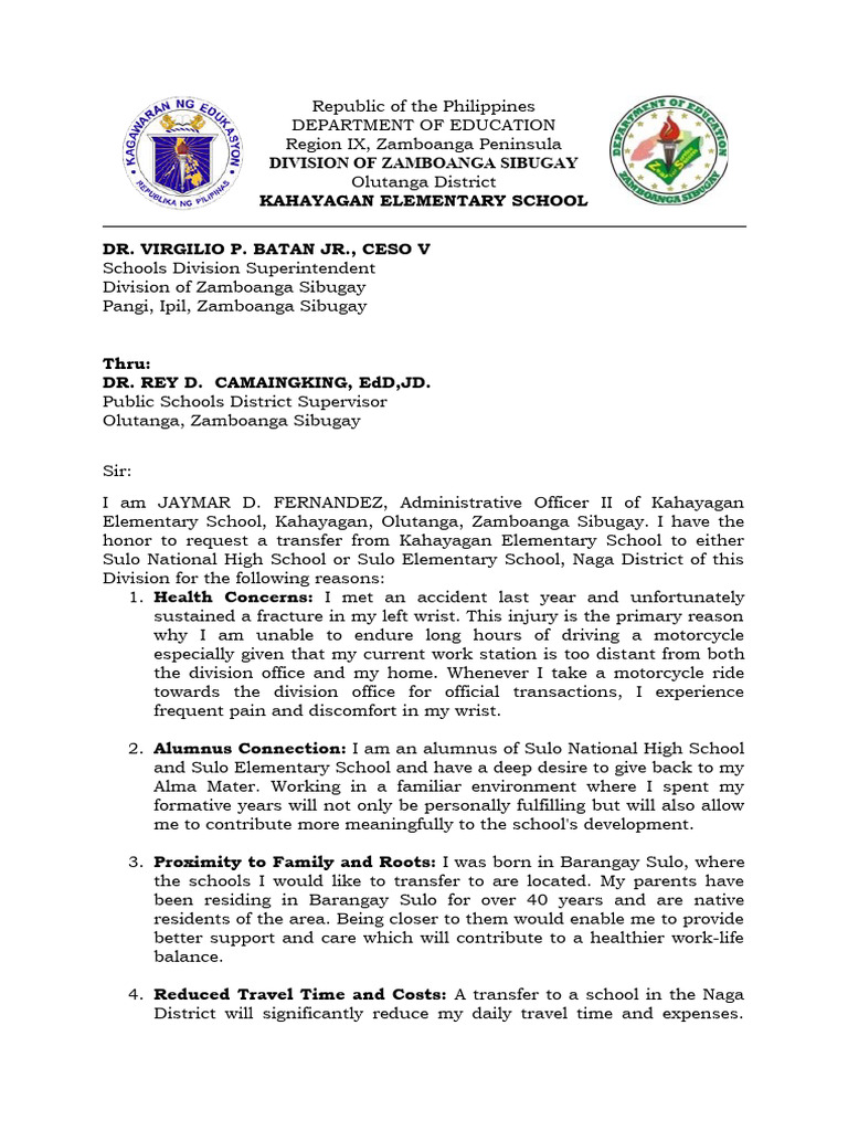 Letter of Intent For Transfer | PDF | Wellness