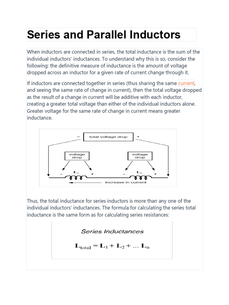 Series and Parallel Inductors | PDF | Science & Mathematics ...