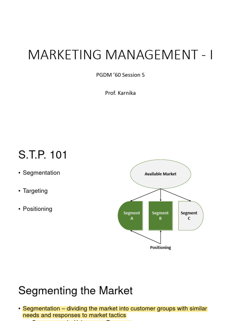 MM I - Session 5 - Segmentation | PDF | Business