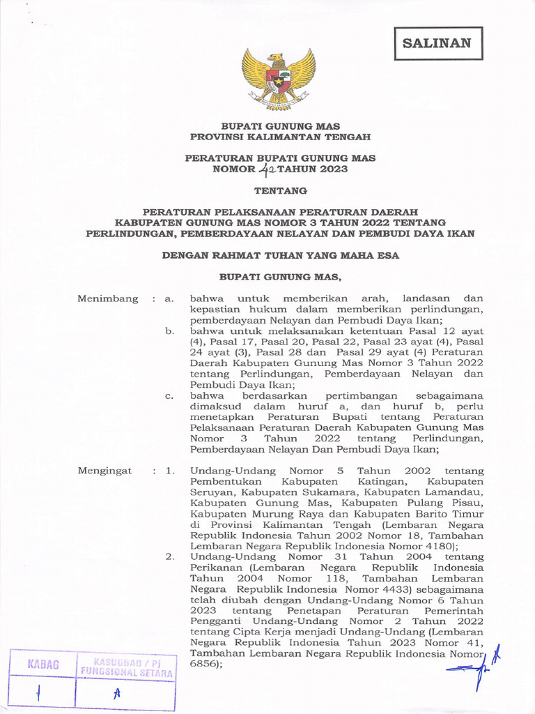 Perbup 42 Tahun 2023 | PDF