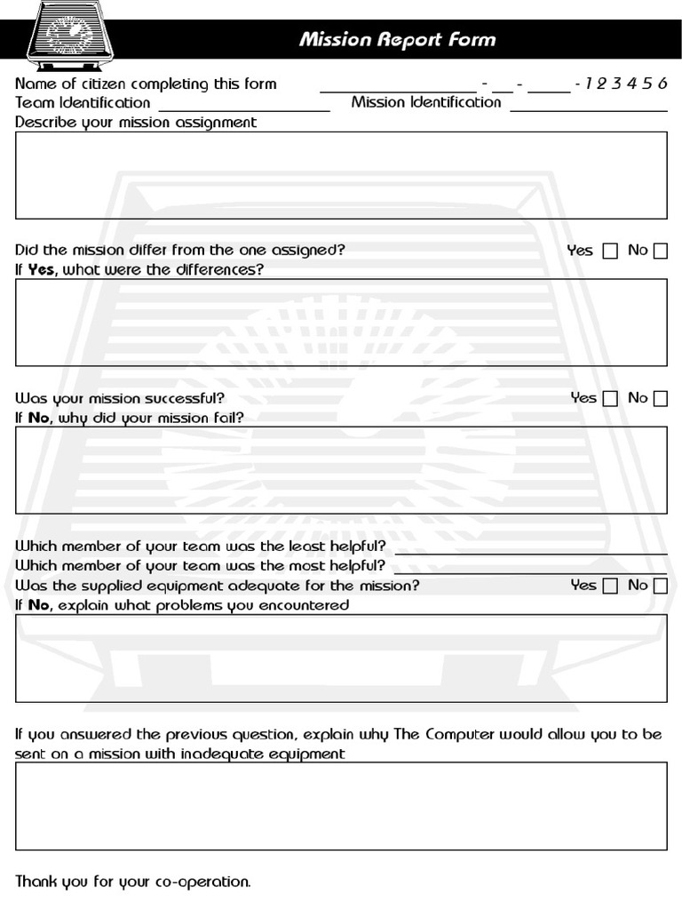Mission Report Form | PDF