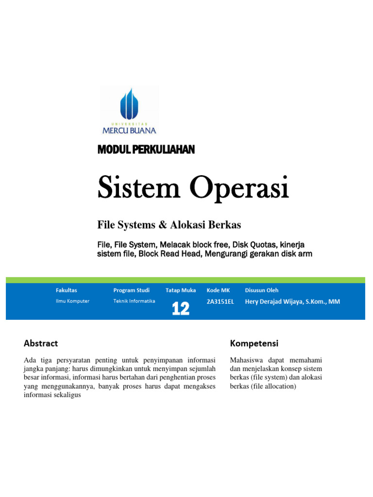 Modul Sistem Operasi - TM12 | PDF | Komputer