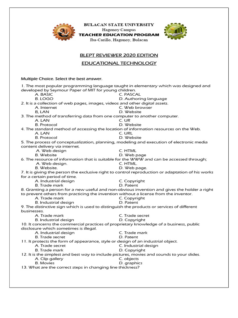 BLEPT Reviewer For Educational Technology | PDF | World Wide Web ...