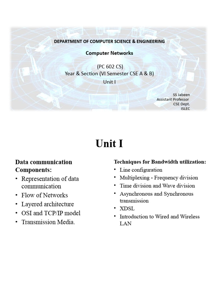 CN Unit 1 | PDF | Osi Model | Network Topology