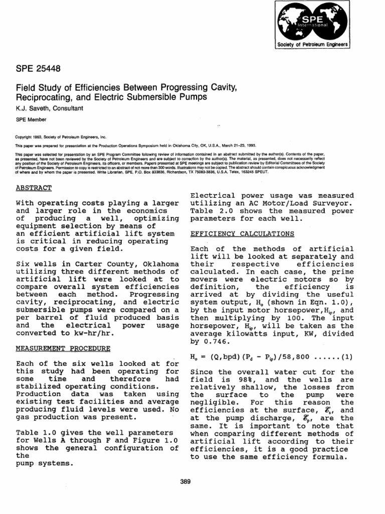 Eff PCP and ESP | PDF | Pump | Horsepower
