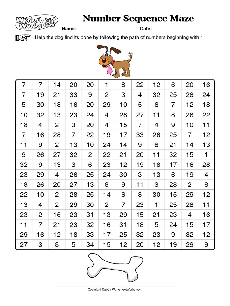 WorksheetWorks Number Sequence Maze 1 | PDF