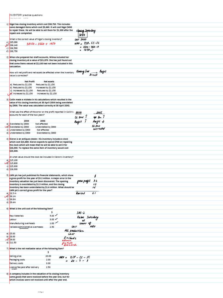 Chapter 4-Mcqs | PDF | Inventory | Cost Of Goods Sold