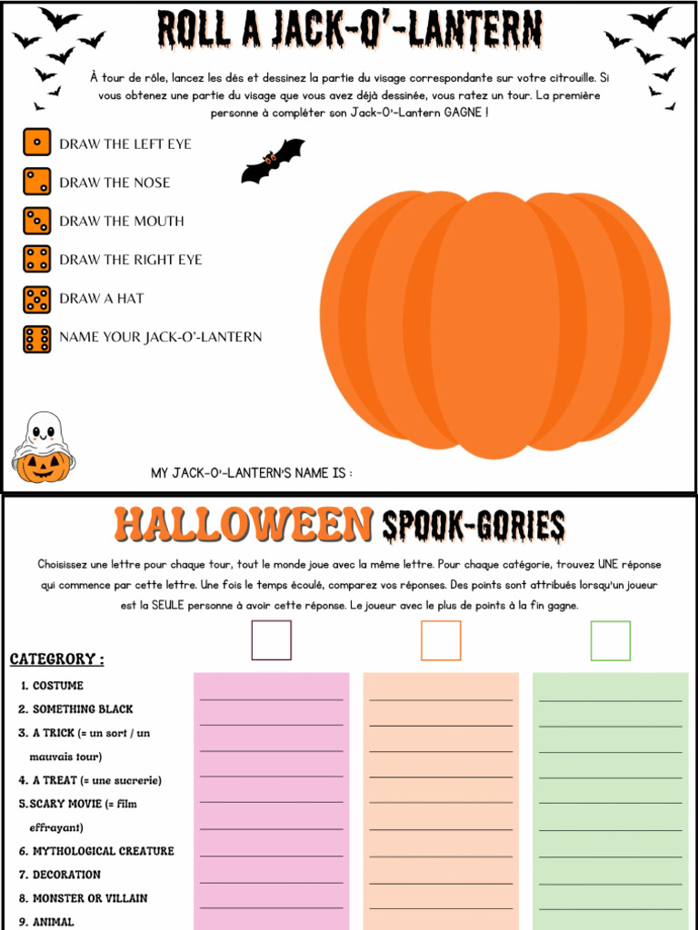 Roll A Jack-o'-Lantern + Baccalaureat | PDF