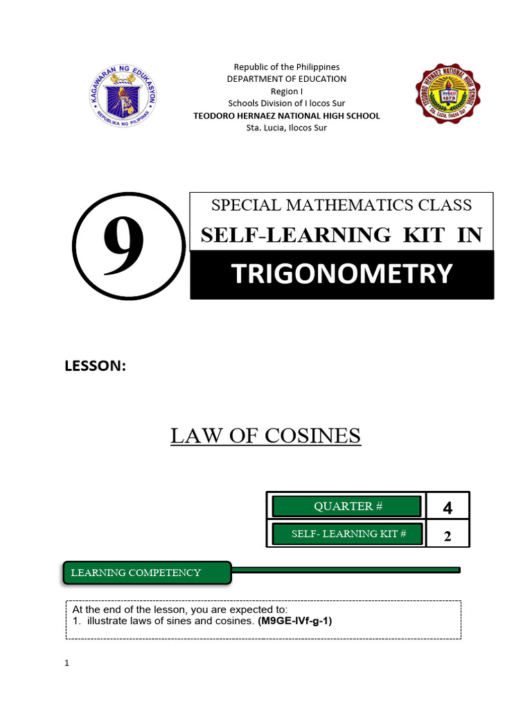 Understanding the Law of Cosines in Trigonometry | PDF | Trigonometric ...