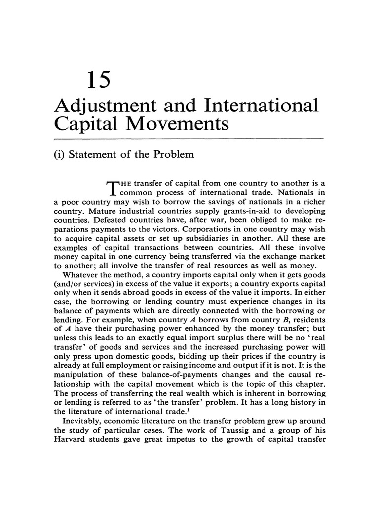 ch15_adjustment_international_capital_movements | PDF | Balance Of Payments | Exchange Rate