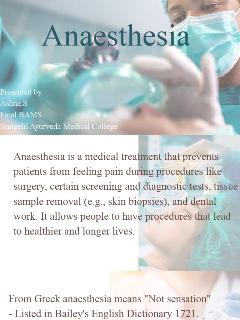 Anaesthesia | PDF | Anesthesia | Clinical Medicine