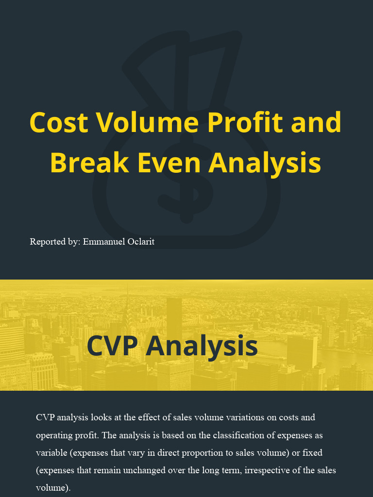 2 - CVP Analysis and Break-Even Analysis - OCLARIT, EMMANUEL RENTAZIDA | PDF | Management ...