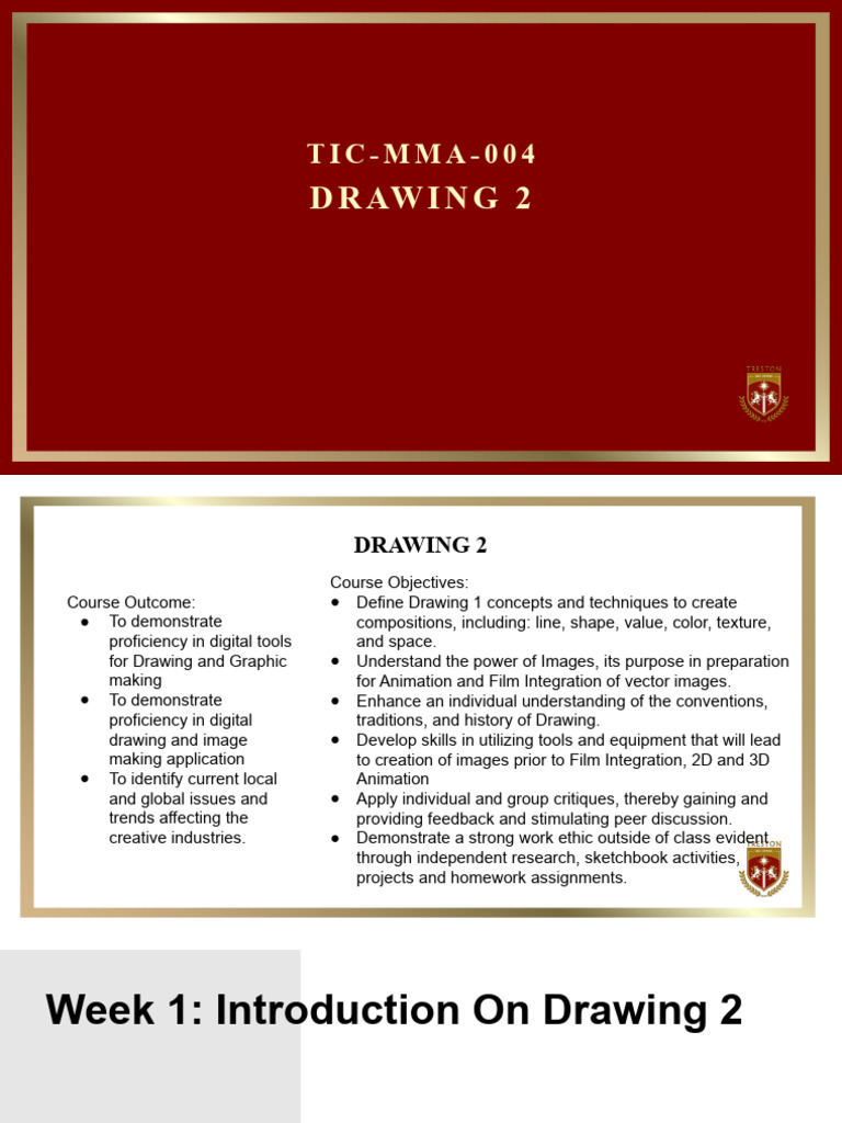 Week1 - MMA-004 - Introduction On Drawing 2 - Slides | PDF | Image | Composition (Visual Arts)