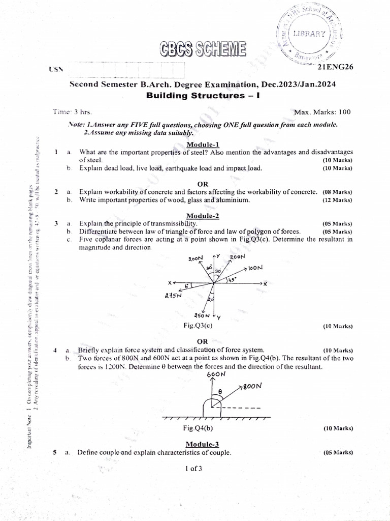 Building Structures Exam Guide | PDF | Euclidean Geometry