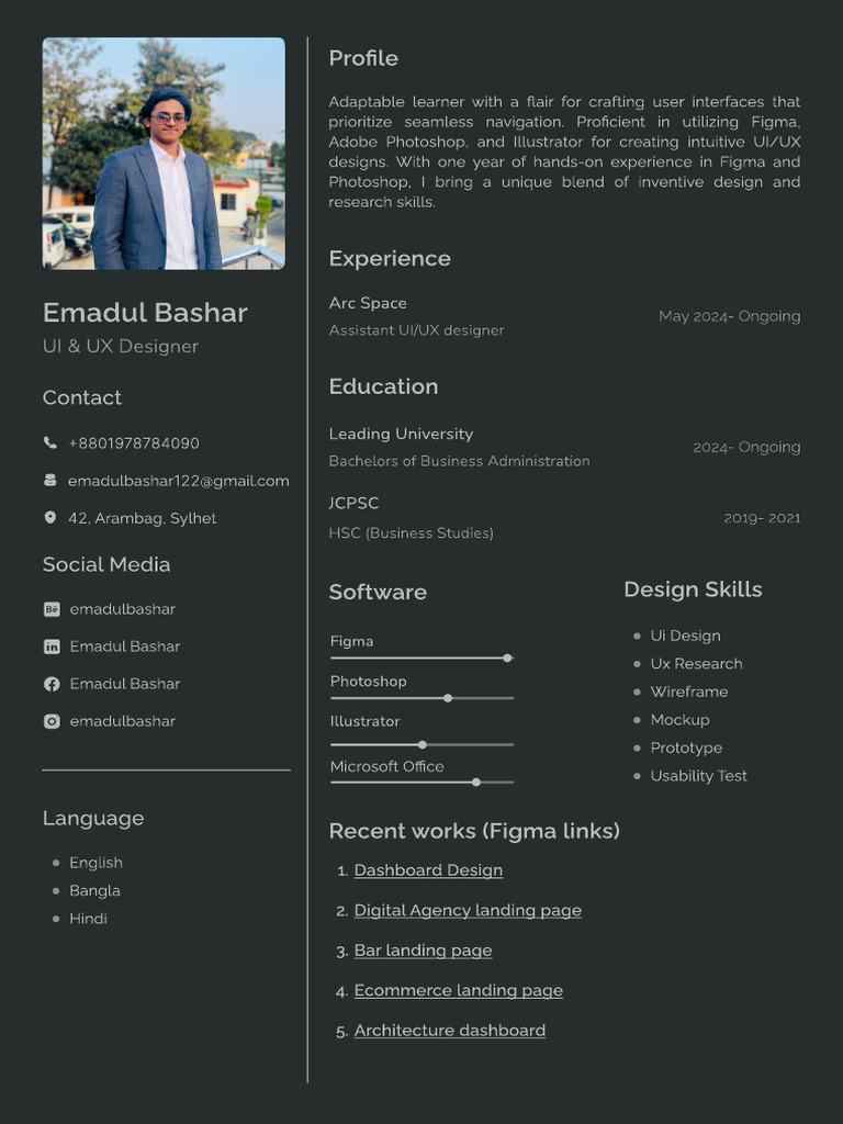 Emadul Bashar: Profile | PDF