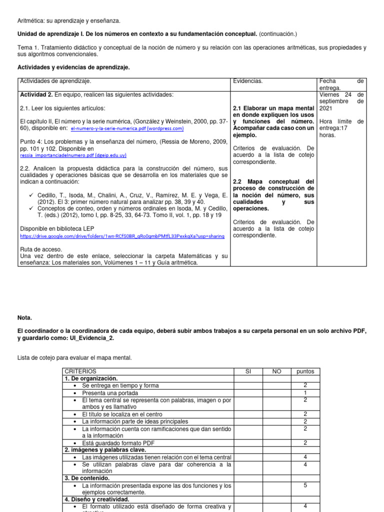 Aritmética Actividad2 | PDF | Aprendizaje | Cognición