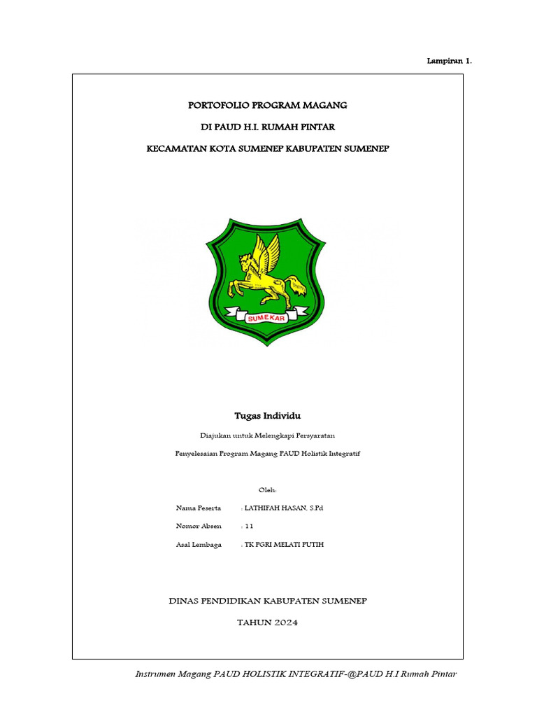 Instrumen Magang PAUD HI 2425 | PDF | Karier & Perkembangan