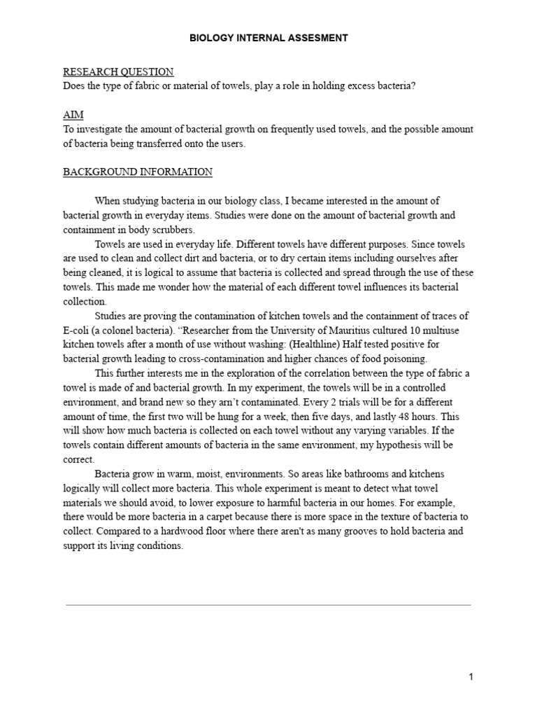 Bio IA (Bacterial Growth) | PDF | Bacteria | Experiment