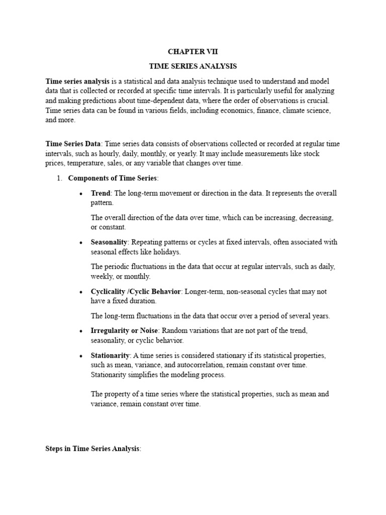 Chapter Vii Time Series Analysis | PDF | Time Series | Forecasting