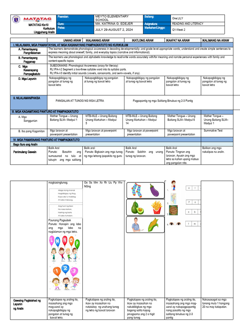 Week 2 Reading Day 1 To 5 | PDF