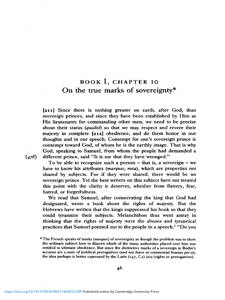 12.0 PP 46 88 Book I Chapter 10 On The True Marks of Sovereignty | PDF ...