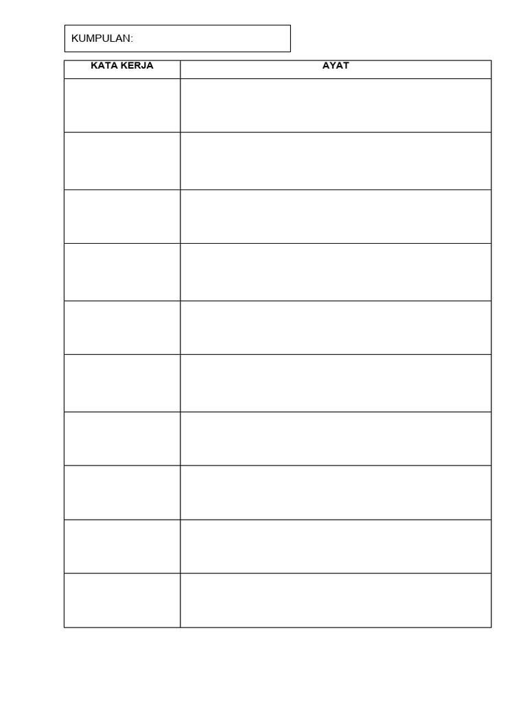 Kata Kerja Worksheet | PDF