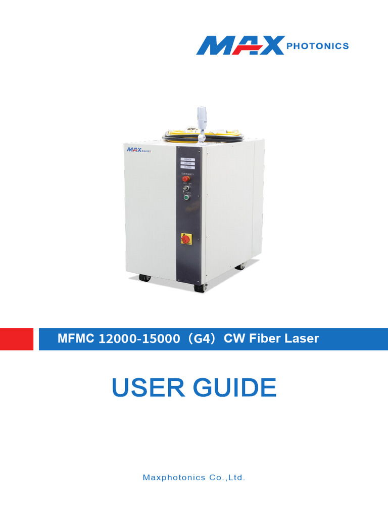 12000-15000（G4）多模连续光纤激光器说明书（英文）V1 3 | PDF | Laser | Optical Fiber