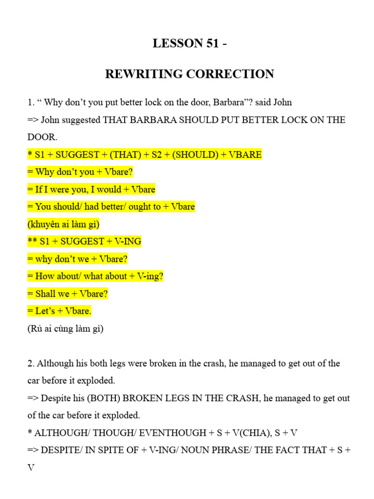 Rewriting Correction | PDF