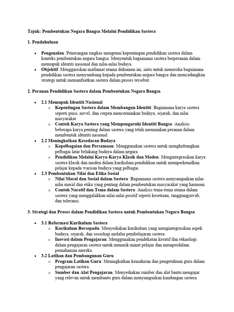 Sastera dan Pembentukan Negara Bangsa | PDF