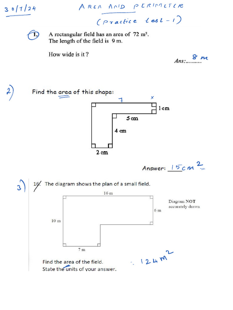 Area Perimeter | PDF