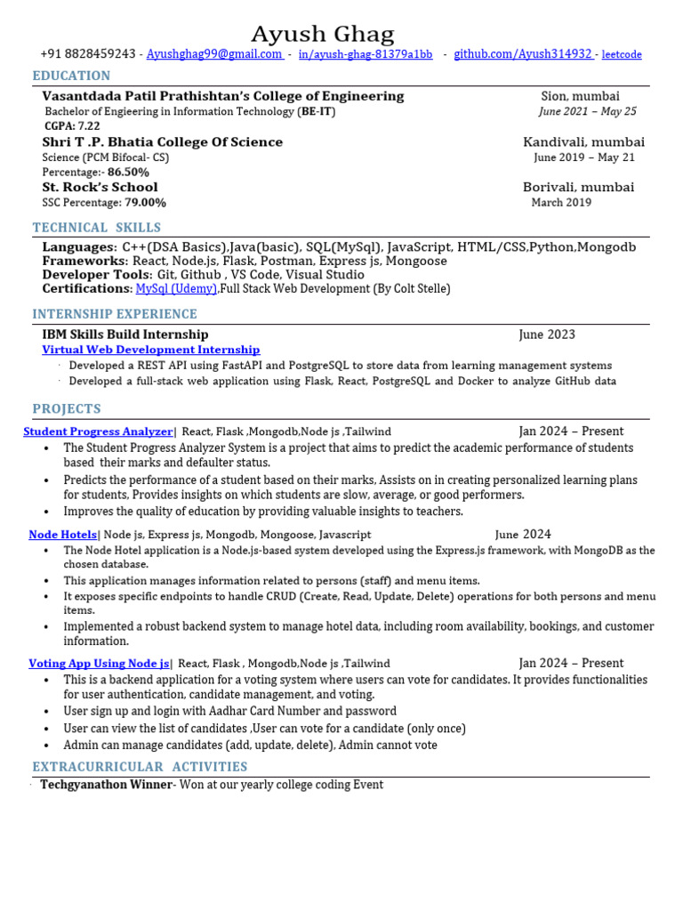Resume_Professional_Template___Software_Engineer | PDF | Web Development | Software