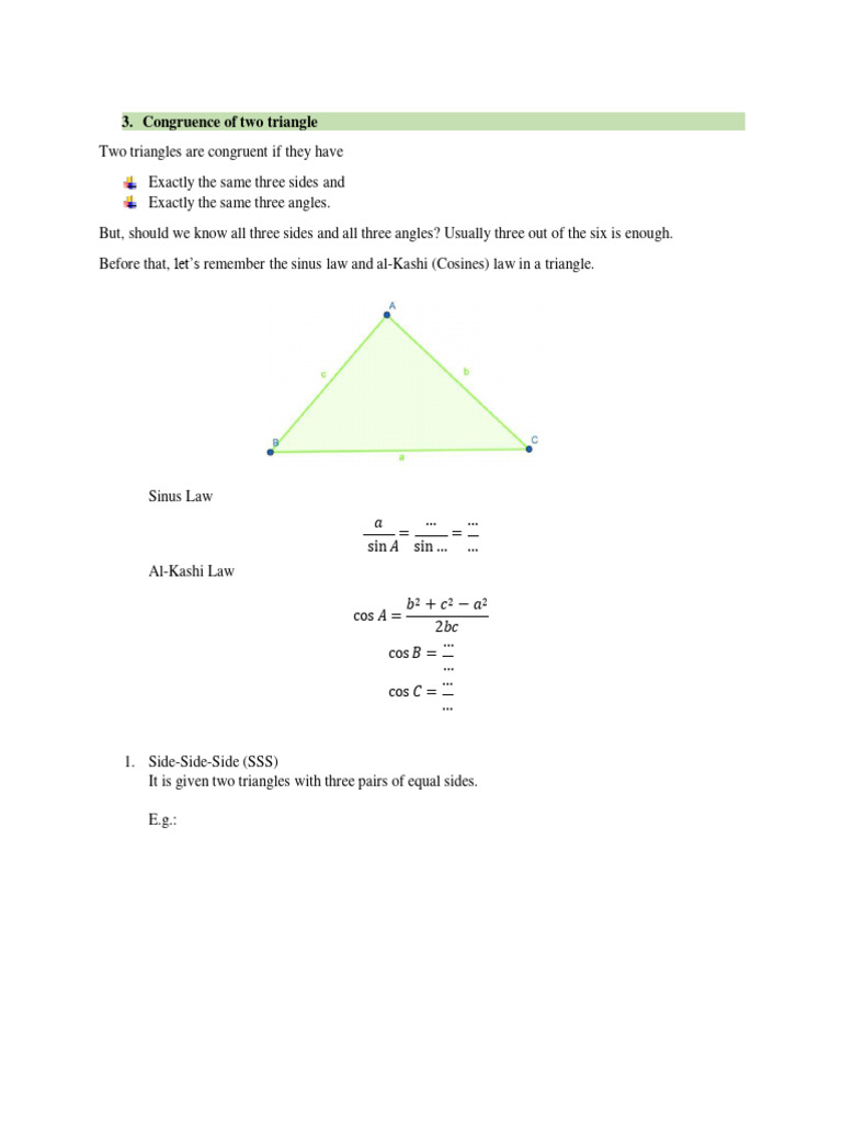 3.4.2 Congruence | PDF | Triangle | Elementary Geometry