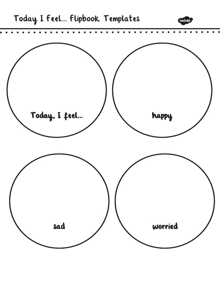 Today I Feel... Flipbook Template | PDF | Language Arts & Discipline ...