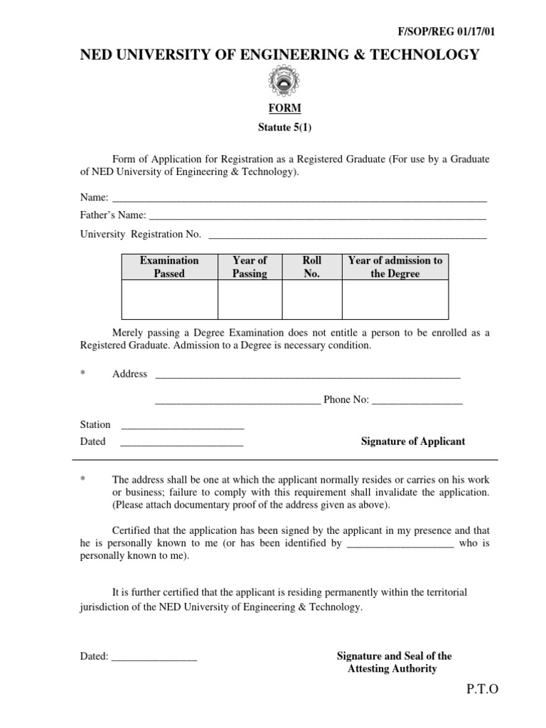 New Form Revised Final-Registration As A Registered Graduate | PDF ...