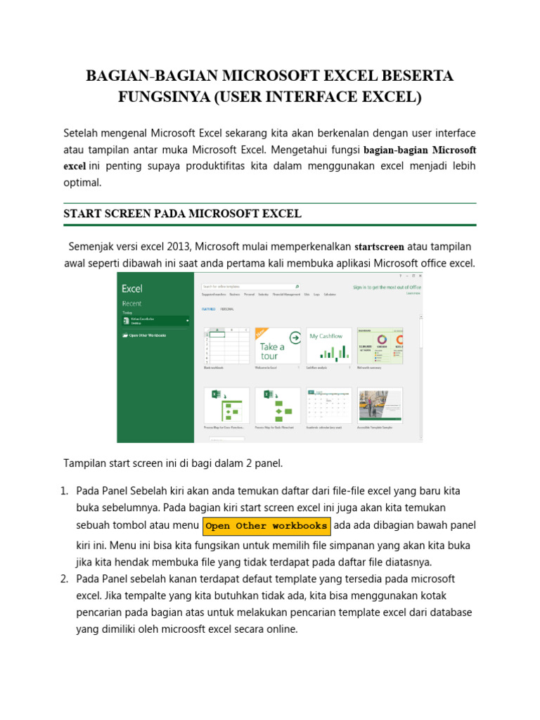 1 Materi Pengenalan Excel | PDF