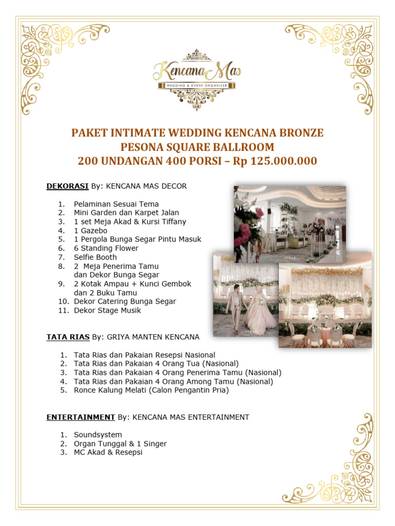 2021 - PAKET INTIMATE KMC X PESONA - 400 PAX | PDF