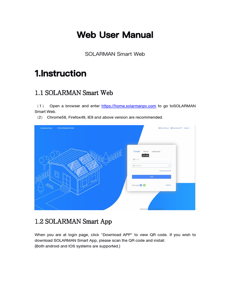 SOLARMAN Smart Web User Manual | PDF | Password | We Chat