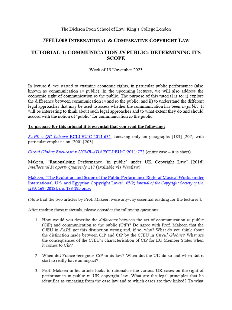 Tutorial 4 Handout | PDF | Justice | Crime & Violence