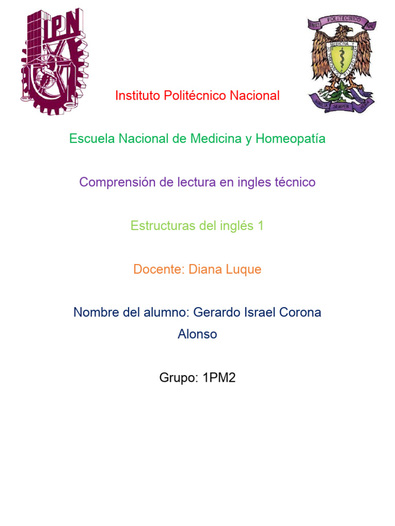 Estructuras Del Inglés 1 | PDF | Verb | Syntactic Relationships
