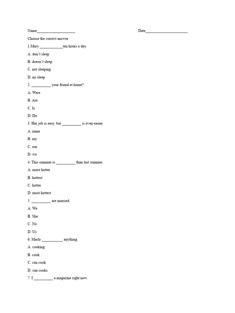 Placement Test Preparation | PDF