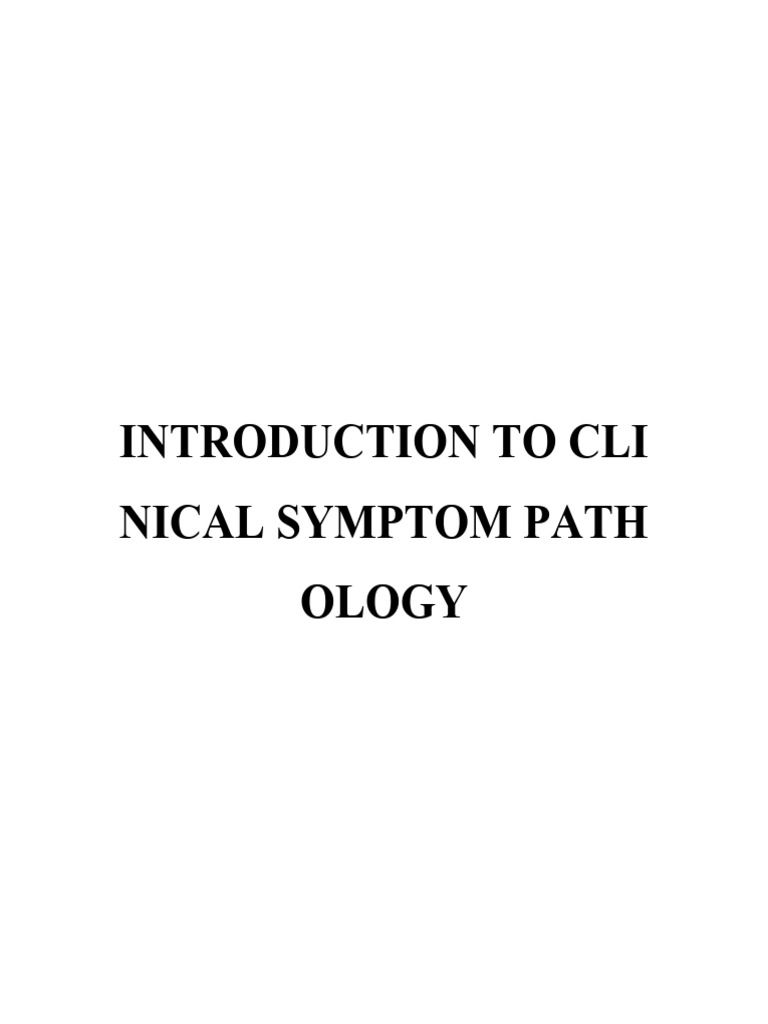 Introduction To Clinical Symptom Pathology | PDF | Mental Disorder ...
